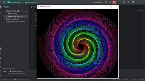 rainbow spiral python turtle art projects youtube