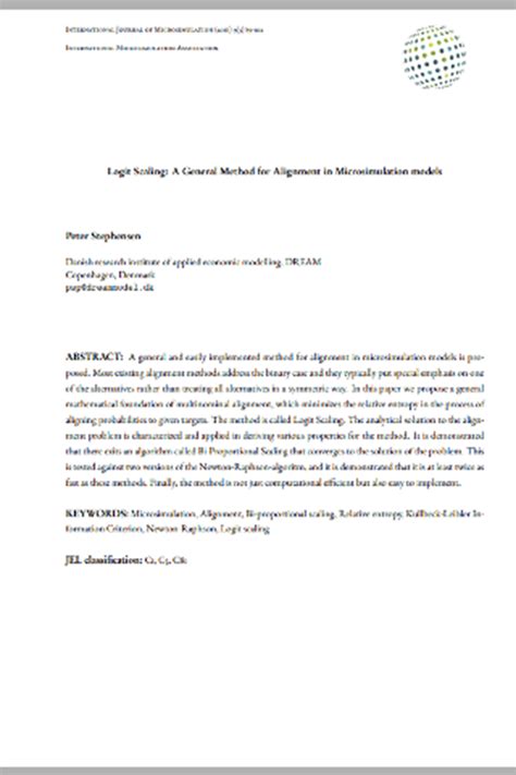 Logit Scaling A General Method For Alignment In Microsimulation Models