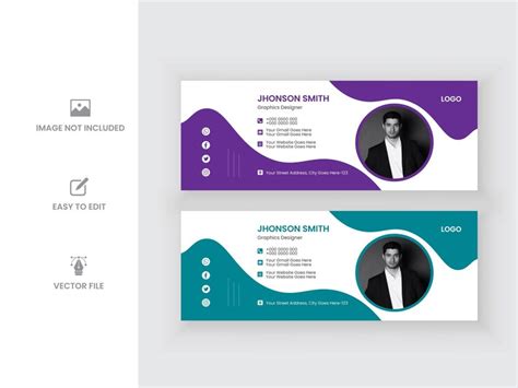 Premium Vector Creative Modern Email Signature Deign Template