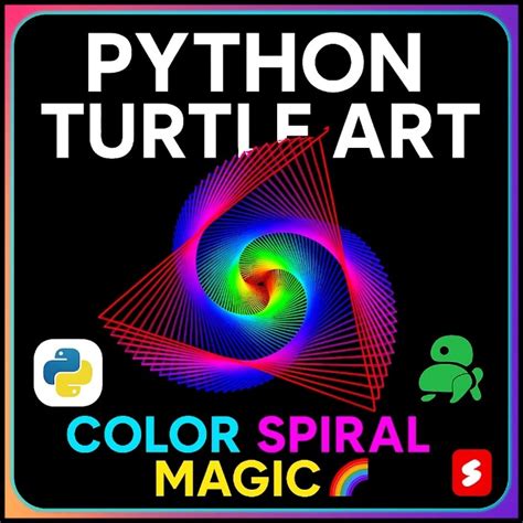 Color Spiral Magic With Python Turtle 🐢 Shorts Coding