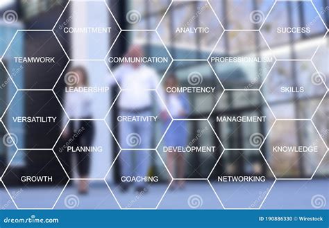 Competency Matrix Words On A Honeycomb Pattern The Concept Of Business Stock Illustration