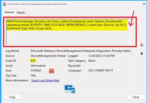 enable or disable cloud search policy using intune settings catalog