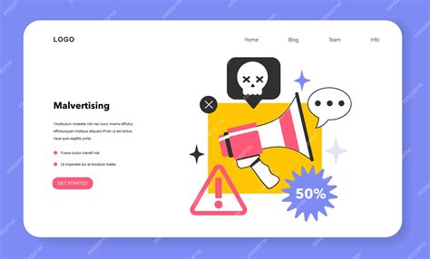 Premium Vector Malvertising Web Banner Or Landing Page Virus Or Scam Distributed By Advert