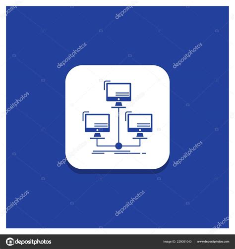 Blue Button Database Distributed Connection Network Computer Glyph Icon Stock Vector Image By