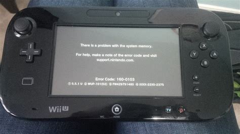 Unable To Boot Up The Wii U Error Code 160 0103 The