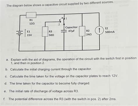Solved The Diagram Below Shows A Capacitive Circuit Supplied Chegg