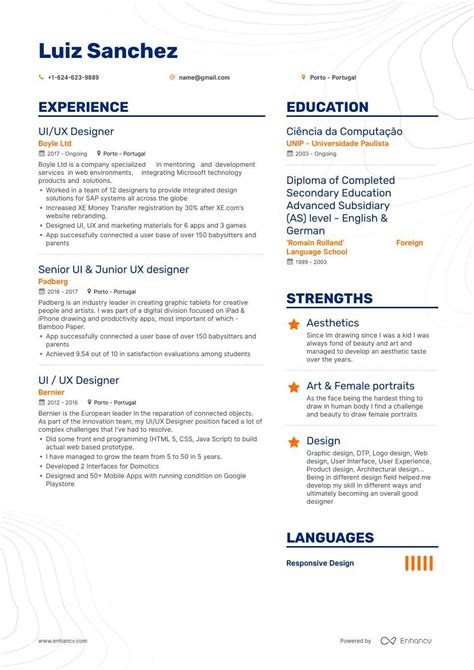 Ui Designer Resume Examples Pro Tips Featured Enhancv