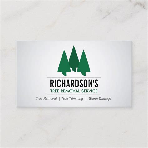 Bold Tree Service Logo Green Gray Business Card Zazzle Business Card Logo Tree Service