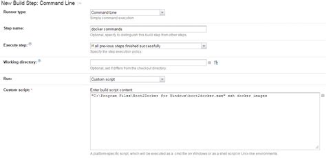 Windows Cant Execute Boot2docker Command On Teamcity Command Line Build Step Stack Overflow