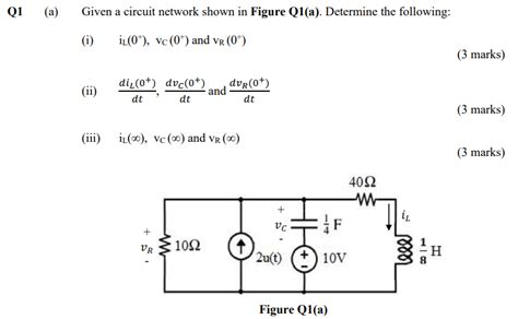 Solved Q1 A Given A Circuit Network Shown In Figure Q1 A Chegg Com
