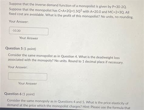 solved suppose that the inverse demand function of a