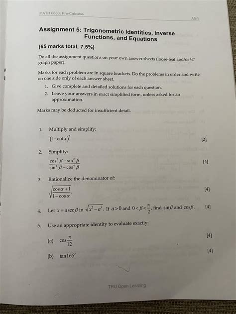 Trig Identities Rprecalculus