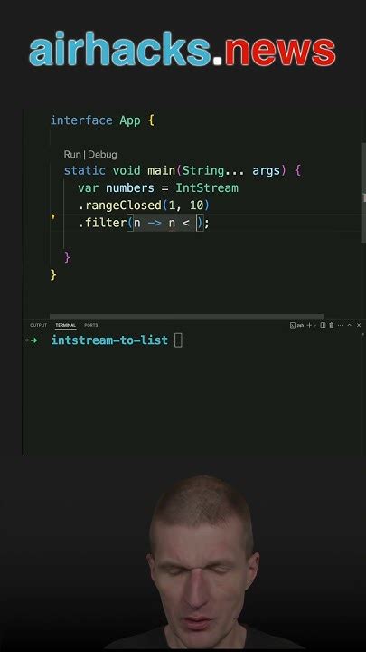 Intstream Tolist Of Ints Java Shorts Coding Airhacks Youtube