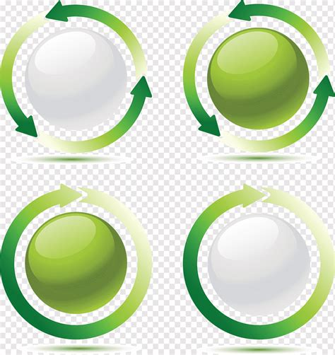 Green Recycle Buttons With Circular Arrows Png PNGWing