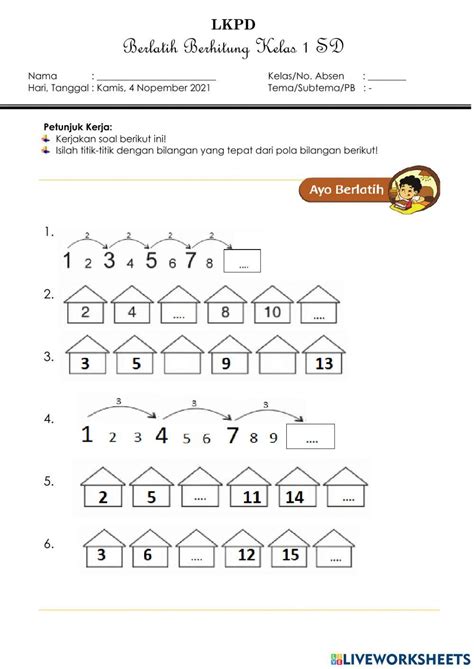 Latihan Berhitung Kelas 1 Activity Live Worksheets