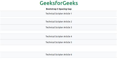 Bootstrap 5 Spacing Gap Geeksforgeeks