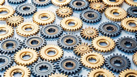 Seamless Pattern Of Interlocking Gears Creating A Dynamic And