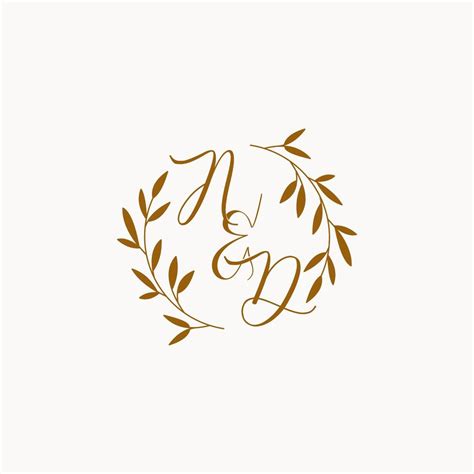 Nd Initial Wedding Monogram Logo 15282859 Vector Art At Vecteezy