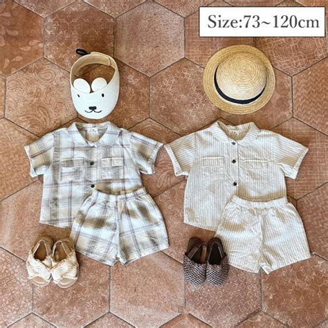 楽天市場送料無料キッズ服 ベビー服 セットアップ 夏服 Tシャツ パンツ セーラー襟 半袖 ズボン 男の子 女の子 子供服 上下セット