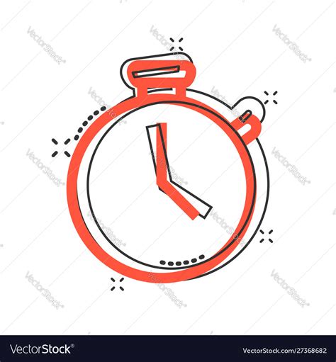 Cartoon Clock Timer Icon In Comic Style Time Vector Image