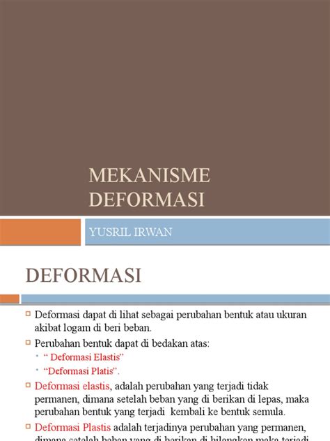 Mekanisme Deformasi Pdf
