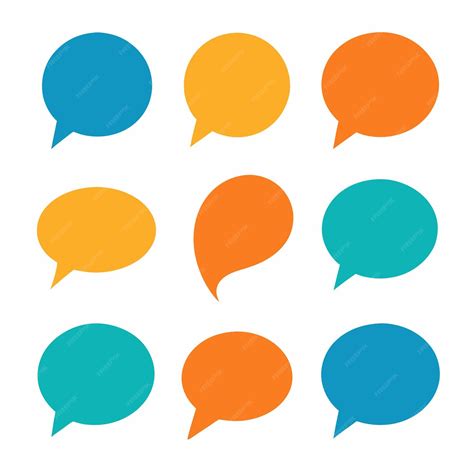 Speech Bubble Colorful Cicon Set Vector Illustration Premium Ai