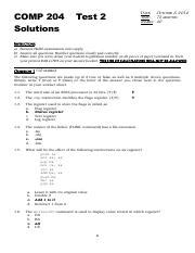 COMP Test Pdf COMP Solutions Test DATE OCTOBER