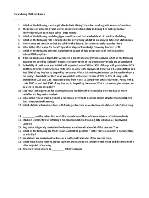 R Basic And Data Mining Methods Basics Pdf Data Mining Statistics