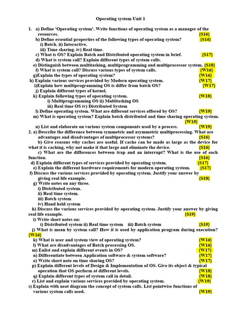 Questionbank Os Pdf Scheduling Computing Thread Computing