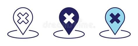 incorrect position icon navigation set stock vector illustration of