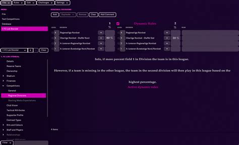 Suggestion Dynamic Rules Dynamic Relegation In PreGame Editor