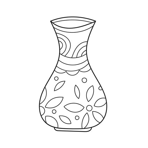 Simple Página Para Colorear Página Para Colorear Un Jarrón De Vector