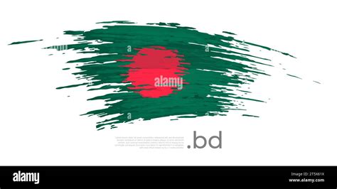 bangladesh flag brush strokes grunge stripes colors of bangladeshi flag on a white background