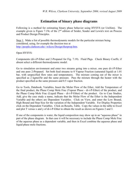 Estimation Of Binary Phase Diagrams