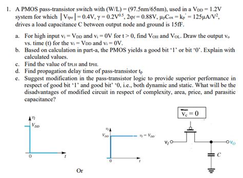 1 A Pmos Pass Transistor Switch With Wl