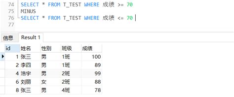 Sql的交集并集差集sql 交集 差集 并集 Csdn博客