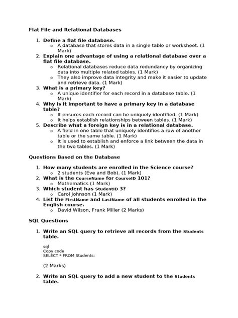 Flat File And Relational Databases Pdf