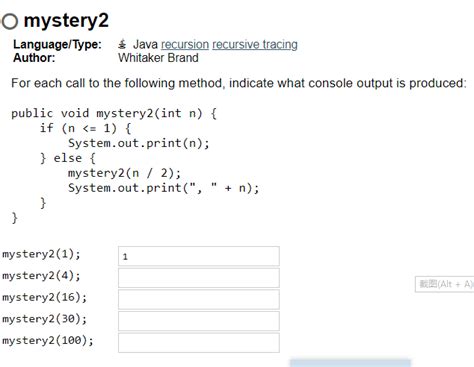 Solved O Mystery2 Languagetype Author Java Recursion