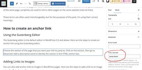 How To Create An Anchor Link To Jump To A Specific Section Of A Page