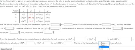 Solved For The Following Three Person Two Commodity Pure