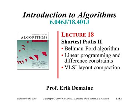 Lec18 Programming Introduction To Algorithms Lecture 18 Shortest