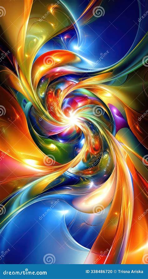 A Vibrant Abstract Swirl Of Colors Creating A Dynamic Energetic Visual Effect Stock