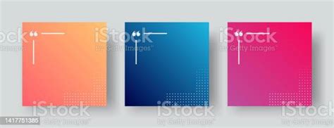 따옴표 프레임 빈 템플릿 세트 텍스트에 대한 복사 공간이 있는 최신 빈 따옴표 템플릿입니다 현대 하프톤 그라디언트 배경의 인용