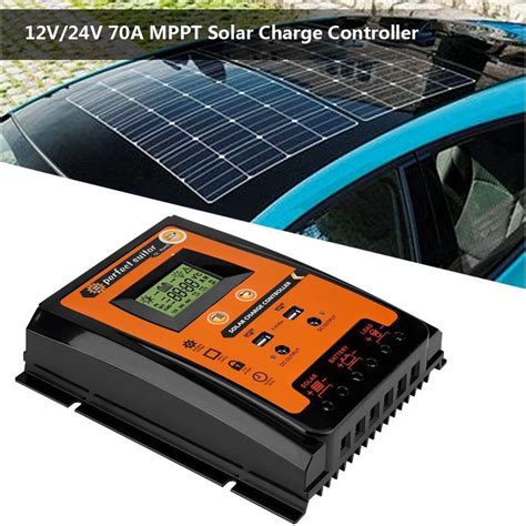 PowMr Pwm 30a 50a 70a Solar Charge Controller 12v 24v Dual Usb Regulator With Big Lcd Ip32 Pv