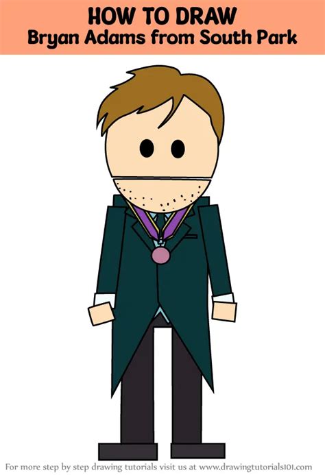 How To Draw Bryan Adams From South Park South Park Step By Step
