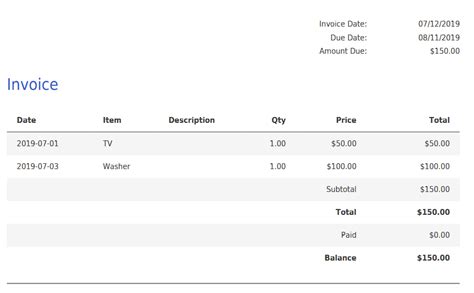 How Do I Get The Invoice To Show The Date For Each Item Service Provided Support