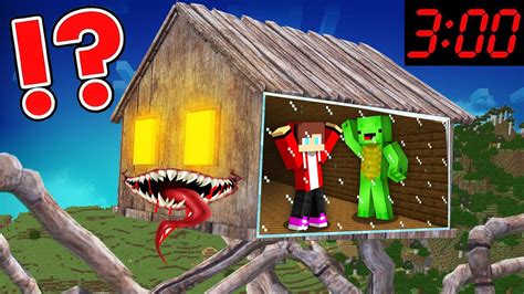 JJ And Mikey Were Eaten By SCARY HOUSE And Tried To Escape In Minecraft Maizen YouTube