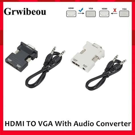 Hot HDMI To VGA Converter HDMI Female To VGA Male With Audio Output Adapter Digital To