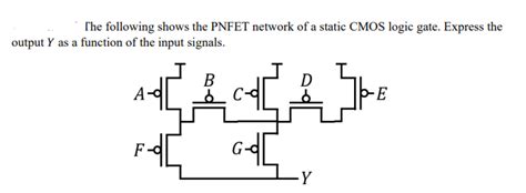 Solved The Following Shows The Pnfet Network Of A Static
