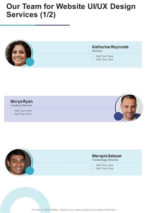 Our Team For Website UI UX Design Services One Pager Sample Example Document Presentation